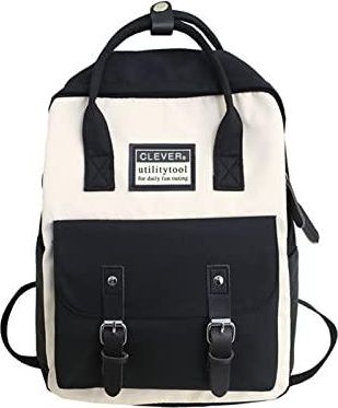 Generic Avec épingle kawaii mignon pour lécole sac à dos sac à dos adolescent sac à dos sac à dos femme, Noir, taille unique