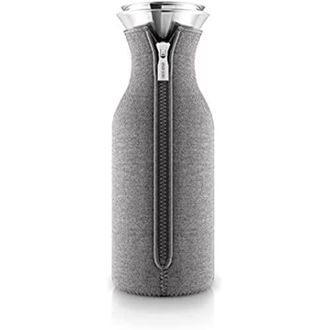 Eva Solo Carafe de réfrigérateur | Design scandinave | 1 litre - 1,0 l | Verre borrosilicate | Acier inoxydable | Silicone | Passe au lave-vaisselle | 100% ant