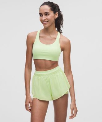 lululemon Nulux Sport-BH mit Tr&auml;gern Mittlerer Halt f&uuml;r B/C-Cups f&uuml;r Frauen - Gr&ouml;&szlig;e 2XS in Lemongrass
