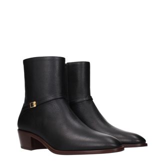 Valentino Garavani Leather Ankle Boot - Black