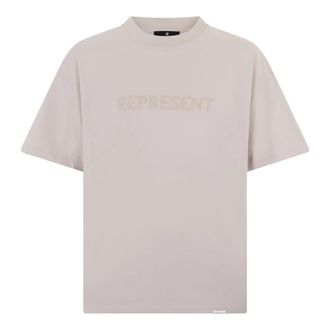 Represent T-Shirt mit gesticktem Serif-Logo - - Tops - Herren - Beige - M