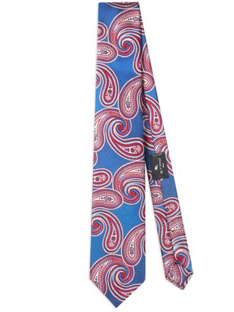 Etro Seidenkrawatte aus Paisley-Jacquard - Blau