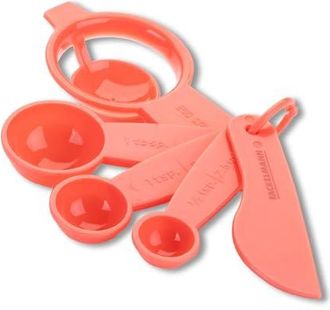 Fackelmann Fackelmann Messl&ouml;ffel-Set 5-teilig, zartes Rosa - Pr&auml;zises Dosieren beim Kochen und Backen, inklusive Eitrenner und Messer, sp&uuml;lmaschinengeeignet