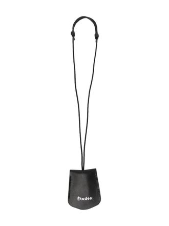 Études Studio pochette en cuir à logo imprimé - Noir