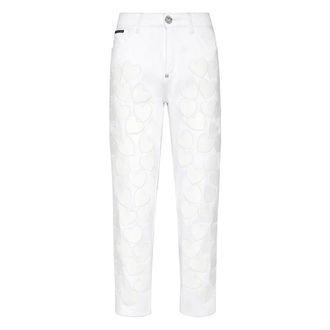 Philipp Plein Jeans Mom Fit Heart - - Jeans - Damen - Wei&szlig; - W24