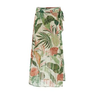 Guess Femme, Jupes, Multicolore, Taille: 40 FR Jupe Longuette &agrave; Imprim&eacute; Floral