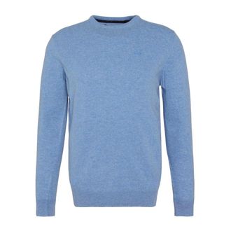 Barbour Essentieller Woll-Rundhalspullover Himmelblau - - Knitwear - Herren - Blau - S