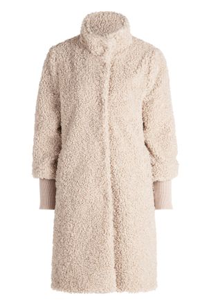 Zero Damen Teddymantel mit Stehkragen 38, French Oak