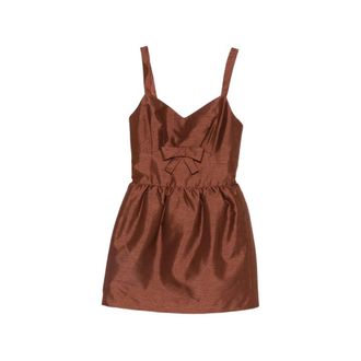 Shushu/Tong V-neck Kleid mit Schleifen und Raffungen - - Dresses - Damen - Braun - 2XS