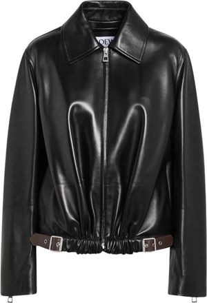 Loewe Femme, Vestes, Noir, Taille: 36 FR Veste Ceinturée en Agneau Nappa