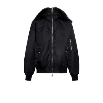 John Richmond Homme, Vestes, Noir, Taille: XS Bomber avec capuche bord&eacute;e et poches