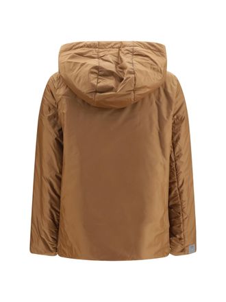 Max Mara Womens Hooded Padded Jacket Caramel Outer Polyester