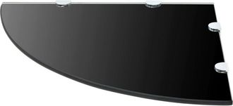 Festnight Glas Eckregal Glasregal Schweberegal mit verchromten Halterungen Max. Tragf&auml;higkeit 15kg 45 x 45 cm - Schwarz