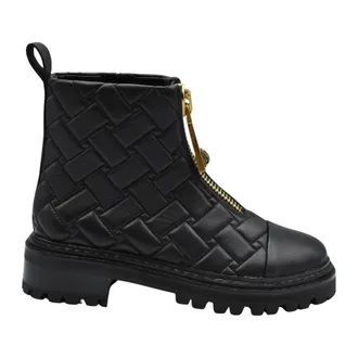 Kurt Geiger Schwarzer Lederstiefel mit Rei&szlig;verschluss - - Shoes - Damen - Schwarzk - 36 EU