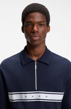 HUGO BOSS Poloshirt NAUTIX ZIP POLO aus Stretch-Baumwolle, Relaxed Fit