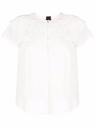 Pinko blouse Frentones &agrave; volants - Blanc