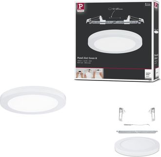 Paulmann 95389 LED Panel 2in1 Cover-it 225mm Neutralwei&szlig; rund incl. 1x16,5 Watt Deckenleuchte Wei&szlig; matt Deckenlampe Kunststoff Wohnzimmerlampe 4000 K