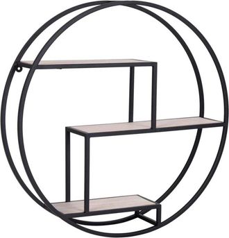 M&S Collection M&s - tag&egrave;re design ronde 64x12x62 cm naturel et noir