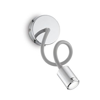 Ideal Lux LED Wandstrahler FOCUS-1 AP, mit Flexarm + Schalter, 3W 3000K 170lm, Chrom