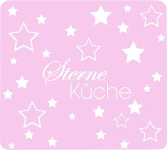 WENKO 2712977500 Multi-Platte Sternek&uuml;che f&uuml;r Glaskeramik Kochfelder, Schneidbrett, Geh&auml;rtetes Glas, rosa, 56 x 50 x 0,5 cm