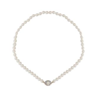 Vivienne Westwood Femme, Accessoires, Blanc, Taille: ONE Size Orb Pearl Necklace
