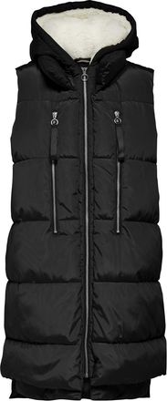 Only Damen Stepp-Weste OnlNora Wattiert Winter Teddyfell-Kapuze, Farbe:mehrfarbig, Größe:L