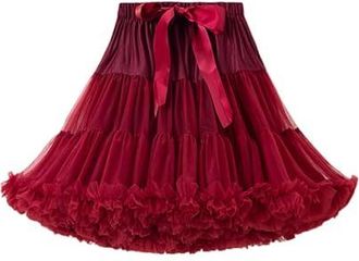 Generic Jupe Paillette Femme Halloween Carnaval Costume Princess Dance Jupe Fille Petticoat en Tulle Taille &Eacute;lastique Poches Plaqu&eacute;es Confort Extensible Vetem