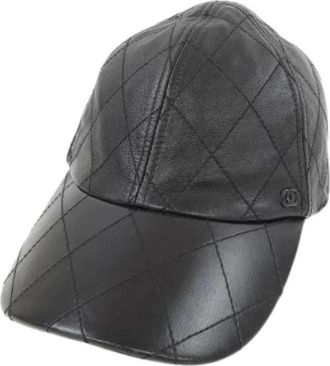 Chanel Casquette en agneau Pre-owned - Femme - Pre-owned - Noir - Taille: ONE Size