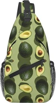 Generic Multifonction Sacoche Homme Bandouliere Motif avocat vert Sac Bandouli&egrave;re Antivol Sac &agrave; Poitrine pour Homme Femme Camping