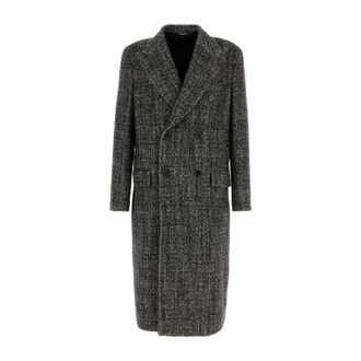 Dolce & Gabbana Zweifarbiger Mantel aus Wollmischung - - Coats - Herren - Grau - L