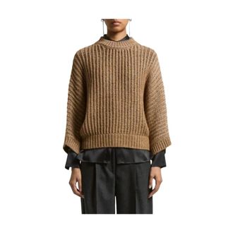 PESERICO Femme, Pulls, Beige, Taille: 36 FR Jersey capeado punto lana y alpaca