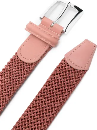 Kiton Mens Woven Belt Pink Ss25 M