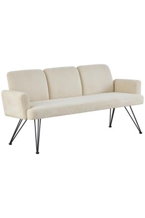 Stylife Sitzbank, Creme, Schwarz, Metall, Textil, 3-Sitzer, 178x82x61 cm, Esszimmer, B&auml;nke, Sitzb&auml;nke