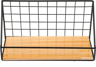 Soimiss Wandregal und Holz Wandmontiertes Aufbewahrungsregal ohne Bohren Modernes Dekoratives Eisen Holz Regal für Wohnzimmer Schlafzimmer Küche Platzsparend 