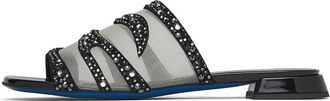 Loriblu Femme, Chaussures, Multicolore, Taille: 40 EU Mule Vernie et Daim avec Mesh et Cristaux