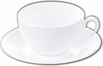 Wilmax England Wilmax | OLIVIA Tassen mit Untertassen | 6er-Set | 250 ml | Kaffeetassen aus Porzellan | Wei&szlig; | Geschirrset f&uuml;r 6 Personen | Tassenset f&uuml;r Kaffee, Tee