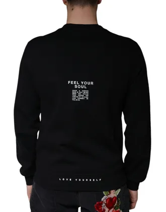 Dolce & Gabbana Logo-Print Crewneck Sweatshirt - Black