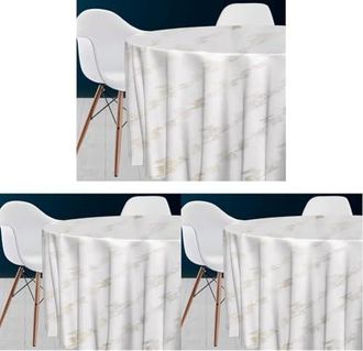 Soleil d'Ocre Nappe DIAM.180 CM COMETE Blanc (Lot de 3)