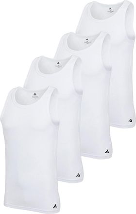 adidas Herren Unterhemd Tank Top Baumwolle Sportswear 4er Pack, Farbe:White, Bekleidungsgröße:XXL