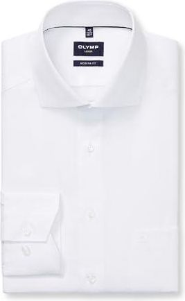 Olymp Luxor Chemise &agrave; manches longues pour homme, jacquard, 465, coupe moderne, 20,16, Royal Kent, Blanc 00, 42