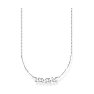 Thomas Sabo Baguette Princess Silber Halskette mit Wei&szlig;em Zirkonia - - Accessories - Damen - Grau - ONE SIZE