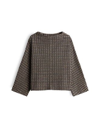 OPUS Sweatshirt Gumunu aus weicher Sweatware Verk&uuml;rzte Boxy-Silhouette mit Fledermaus&auml;rmeln und Jacquardstruktur
