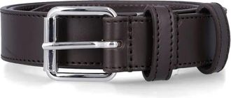 Comme Des Gar&ccedil;ons G&uuml;rtel - Leather Buckle Belt With Dual Loops - Gr. S - in Schwarz - f&uuml;r Damen