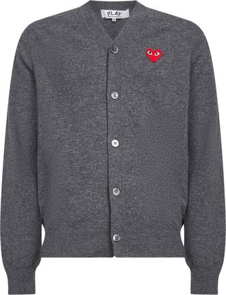 Comme Des Garçons cardigan à logo coeur - Gris