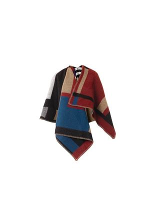 Burberry Wool & Cashmere Colourblock Prorsum Poncho