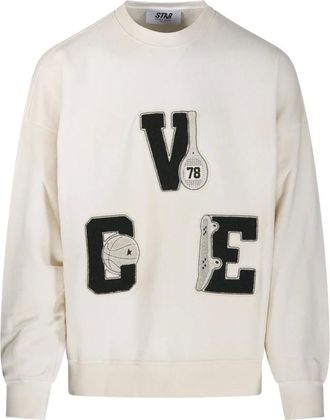 Golden Goose Homme, Sweatshirts et sweats &agrave; capuche, Beige, Taille: M Star Boxy Crewneck SweaT-shirt