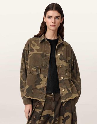 AllSaints Hettie - Hemdjacke in Military-Gr&uuml;n
