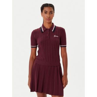 Guess Poloshirt V5BP04 Z1152 Dunkelrot Regular Fit