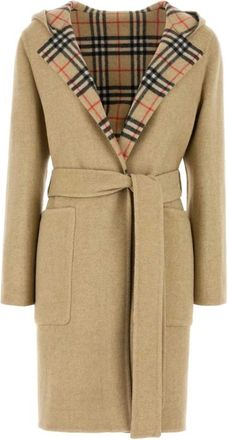 Burberry Femme, Manteaux, Beige, Taille: 36 FR Manteau portefeuille r&eacute;versible en laine