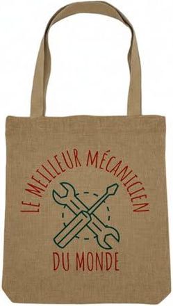 Fabulous Sac Shopping Tote Bag Aspect Lin - Le Meilleur M&eacute;canicien du Monde Garagiste Voiture M&eacute;canique Moto Camion Moteur Automobile - Sac de Courses Toile Ep